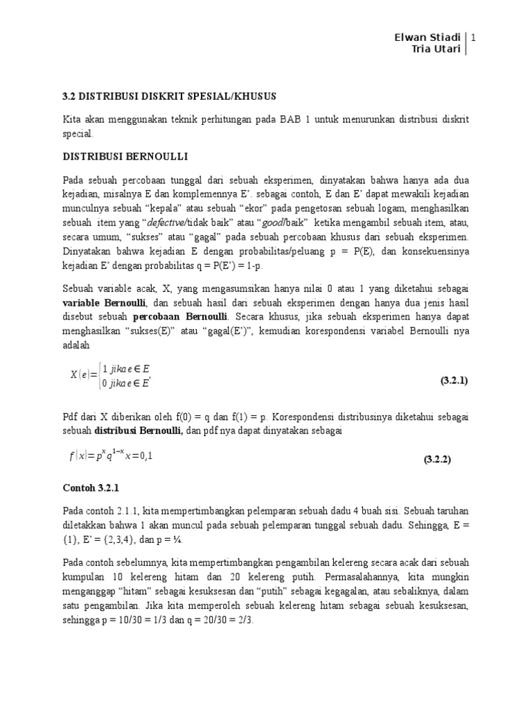 Distribusi Diskrit Spesial | PDF