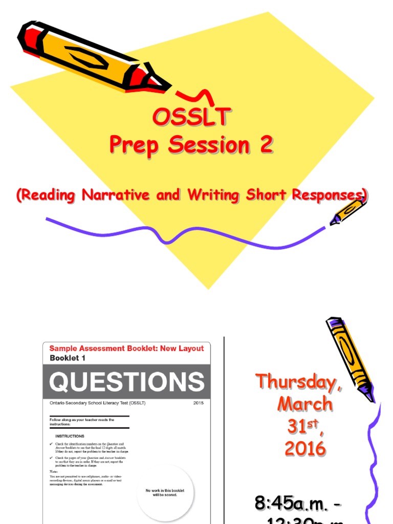 Osslt 2015 Prep Session 2 Reading Multiple Choice Short Answer | PDF ...