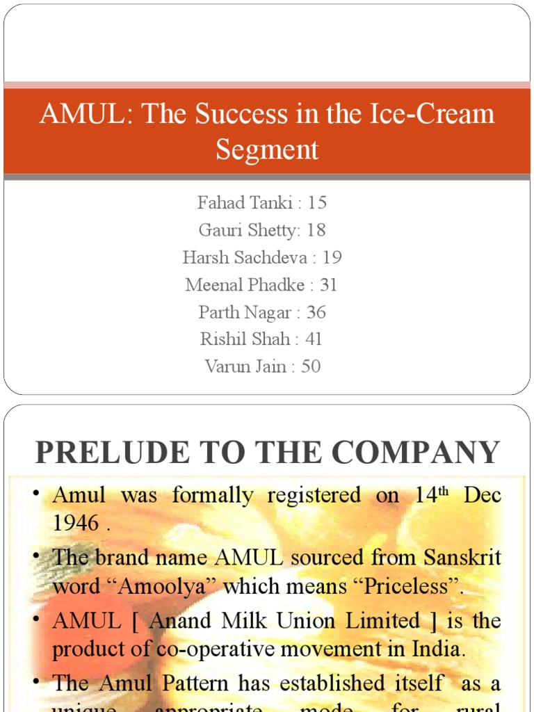AMUL: The Success in The Ice-Cream Segment | PDF | Supply Chain ...