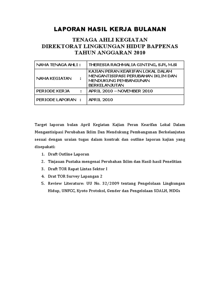 Contoh Laporan Ringkas Kontrak Kerja - MaddoxecGallagher