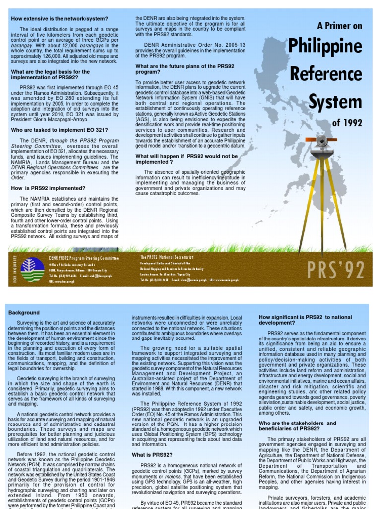 PHIL Ref System 1992 | PDF | Surveying | Geodesy