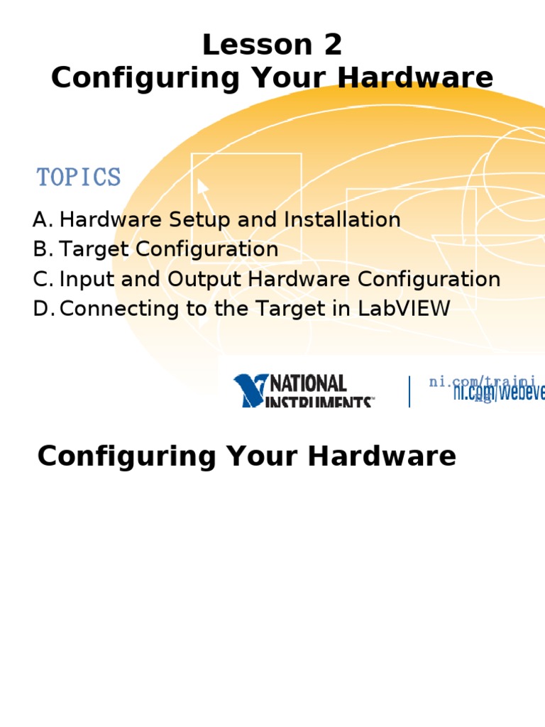 Lesson 2 Configuring Your Hardware: Topics | PDF | Gateway ...