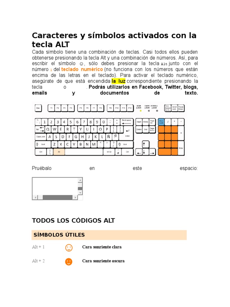 Caracteres y Símbolos Activados Con ALT | PDF | Alfabeto latino | Comillas