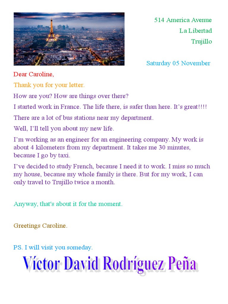 Dear Caroline,: Thank You For Your Letter | PDF