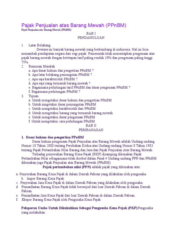 PPnBM: Panduan dan Aturan Pajak | PDF | Bisnis | Pengelolaan Keuangan & Uang