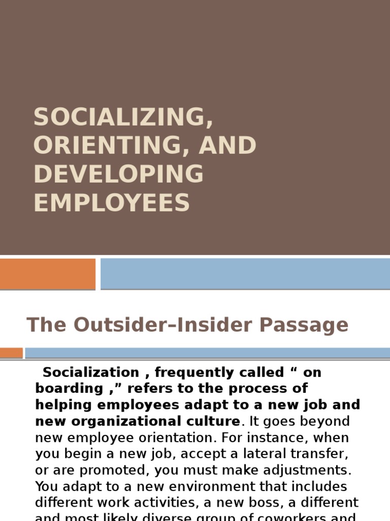 Guiding New Employees: Understanding the Socialization Process Through ...