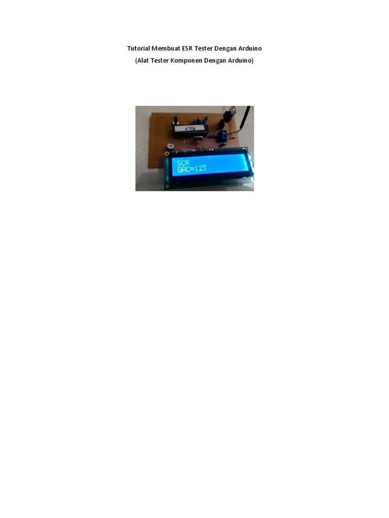 Tutorial Membuat Esr Meter Dengan Arduino Pdf Business