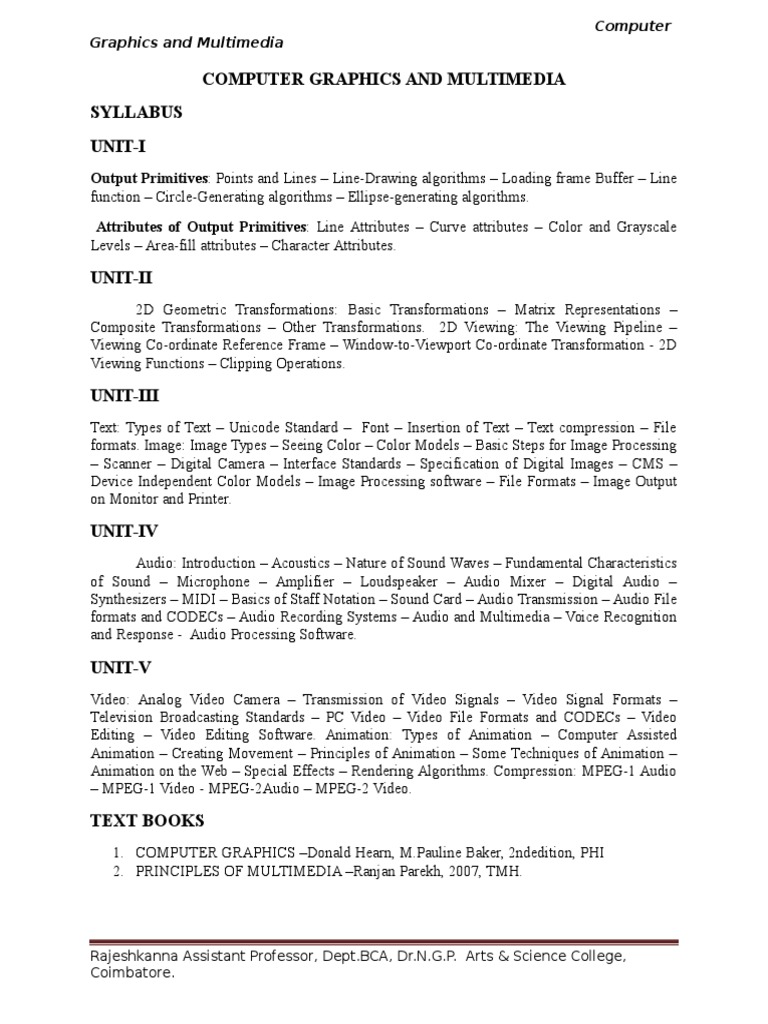 Computer Graphics& Multimedia Notes 1 | PDF | Digital Image | Computer ...
