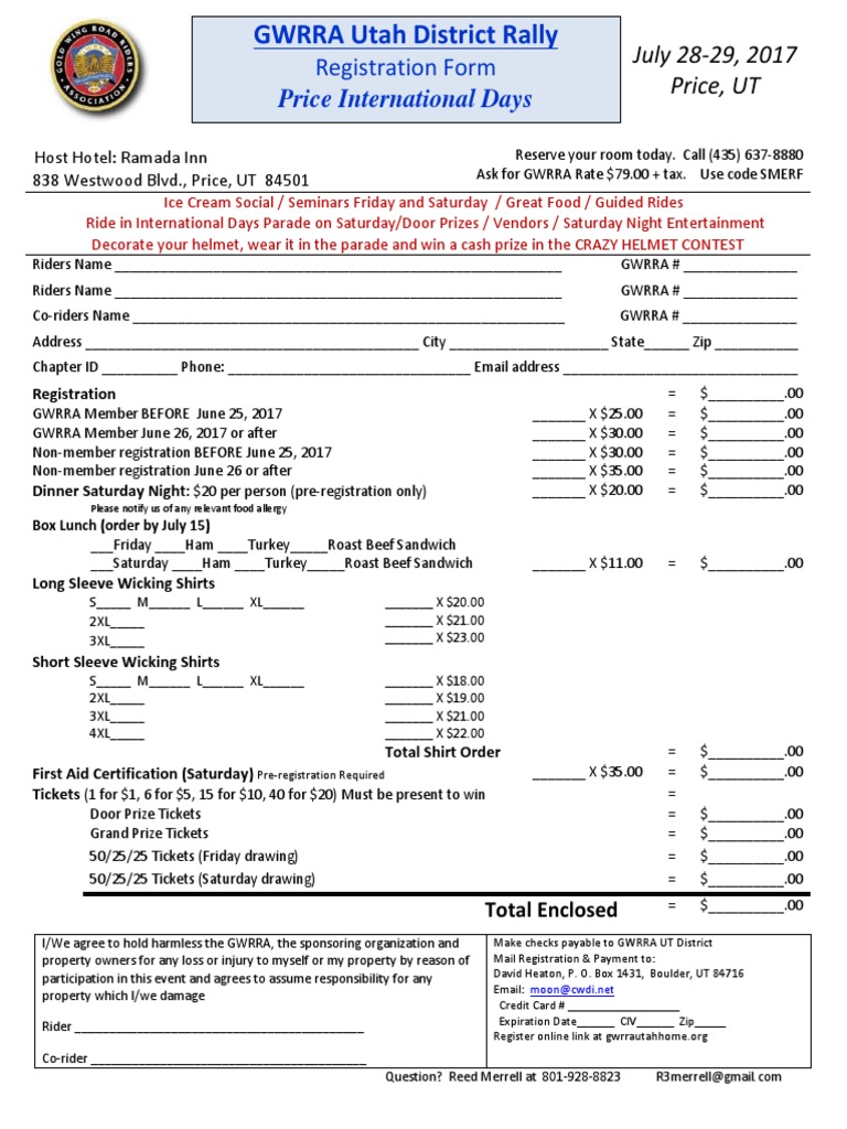 2017 Gwrra Utah Rally | PDF | Business