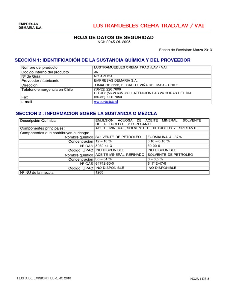 Lustramuebles | PDF | Agua | Solvente