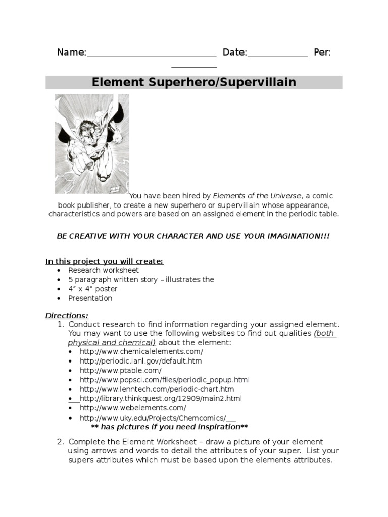 Element Supers | PDF | Superheroes | Chemical Elements