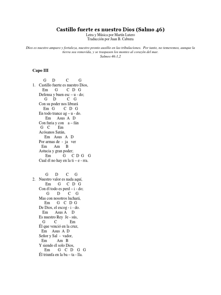 Castillo Fuerte Es Nuestro Dios - Acordes PDF | PDF