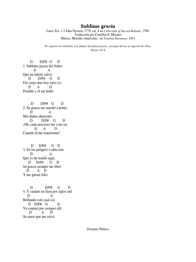Sublime Gracia - Acordes PDF | PDF