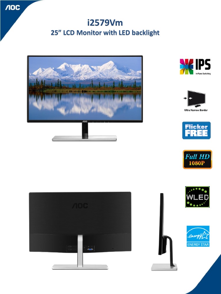 25" LCD Monitor With LED Backlight | PDF