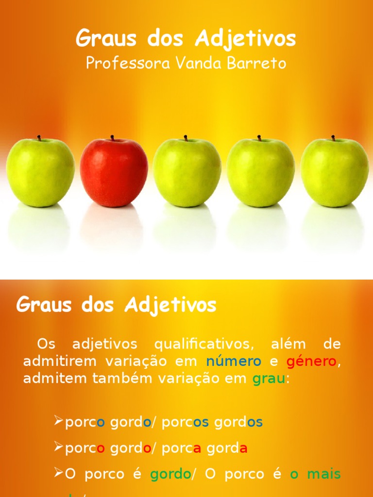 Graus dos Adjetivos para o 4º Ano | PDF | Adjetivo | Relações sintáticas