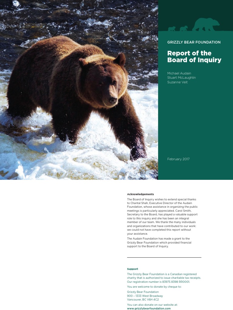 Grizzly Foundation | PDF | Grizzly Bear | British Columbia
