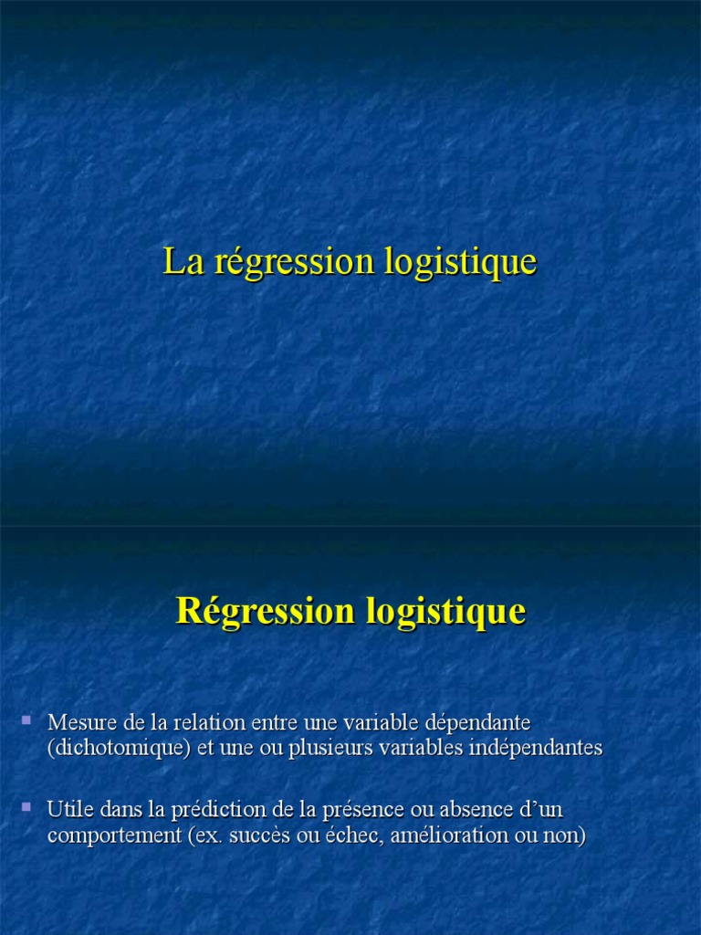 11 Regression Logistique | PDF | Régression linéaire | Régression ...