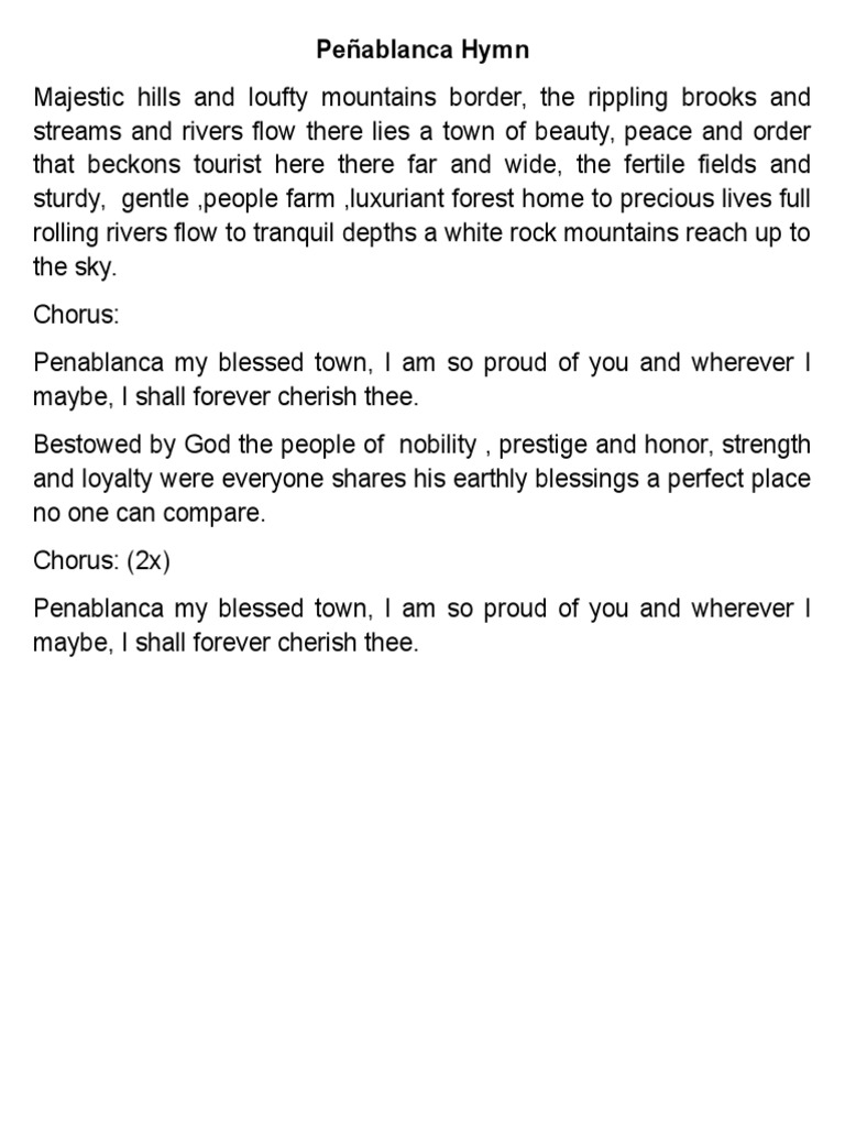 Peñablanca Hymn | PDF
