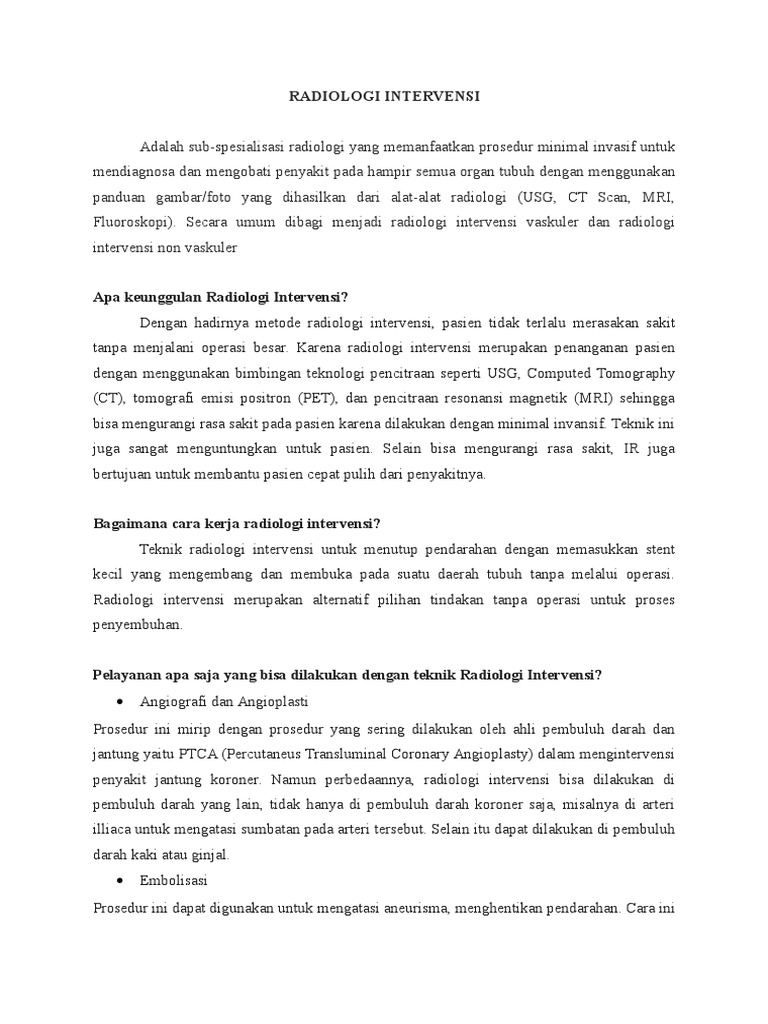 Radiologi Intervensi | PDF