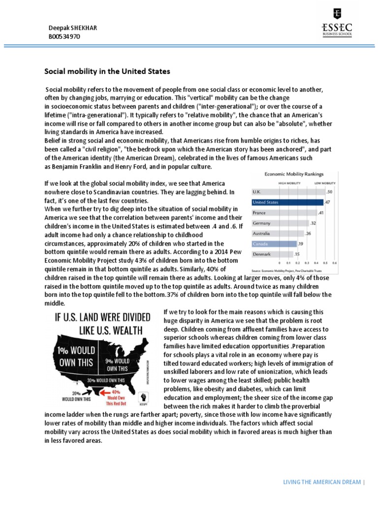 Social Mobility and the American Dream | PDF | Immigration | Economic ...