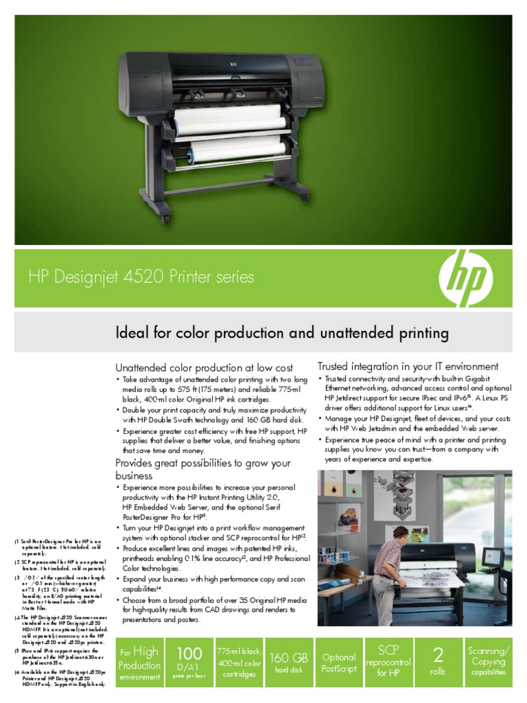 HP Designjet 4520 Printer Series: Ideal For Color Production and ...