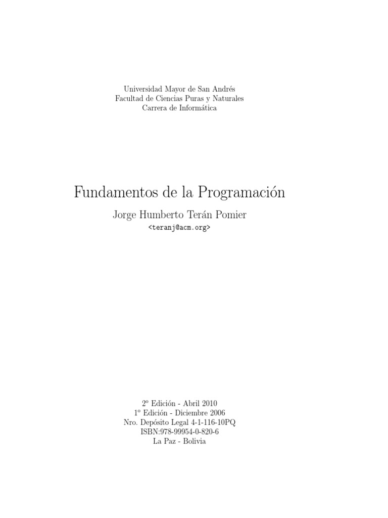 Fundamentos de La Programacion 2ed | PDF | Algoritmos | Estructura de ...