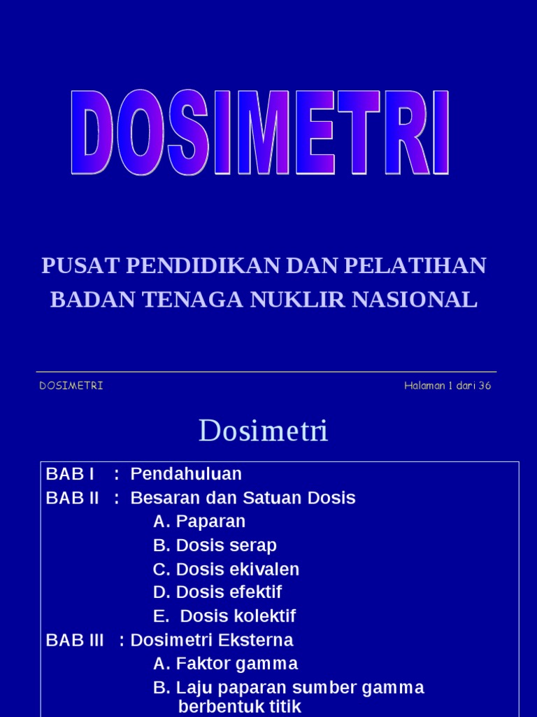 Dosimetri Diagnostik | PDF