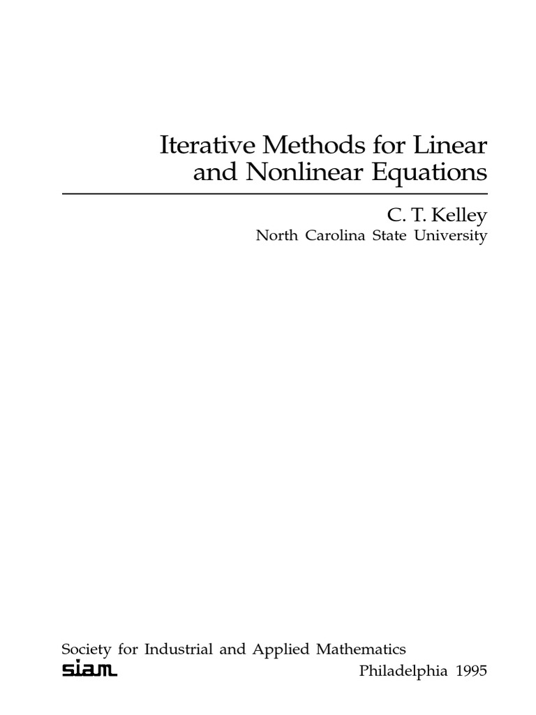 Iterative Methods For Linear and Nonlinear Equations-Kelley PDF | PDF | Eigenvalues And ...