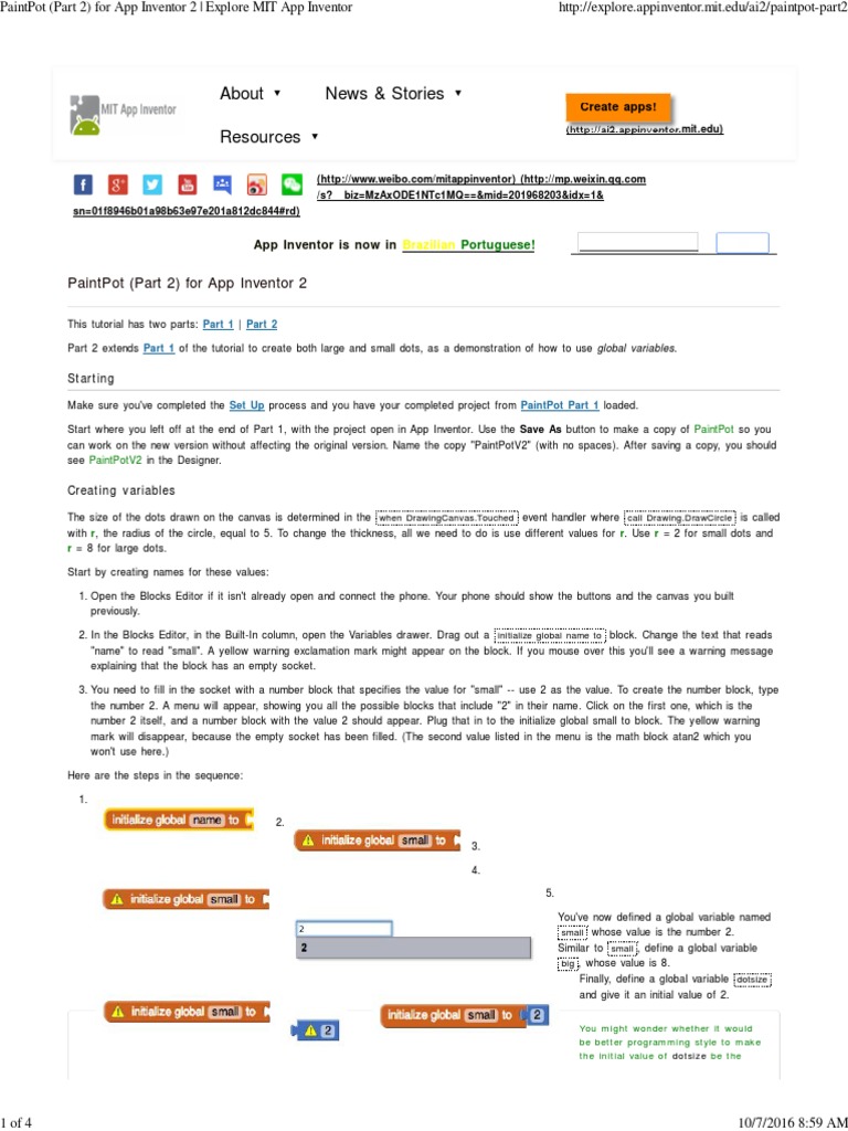 Space Invaders - Explore MIT App Inventor | PDF