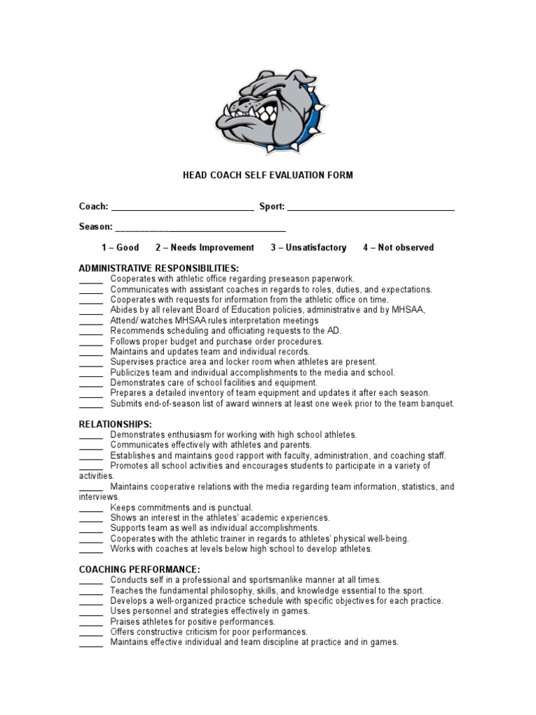 Coachevaluation Form2017 | PDF | Sports | Motivation