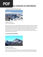 Daftar Nama Nama Gunung Di Indonesia | PDF