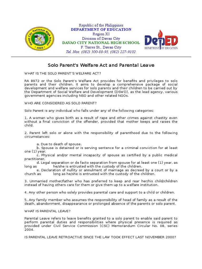 Solo Parent Leave | Parental Leave | Parent