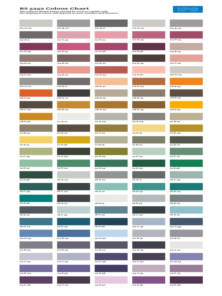 IPS Bs5252 Colour Chart | PDF