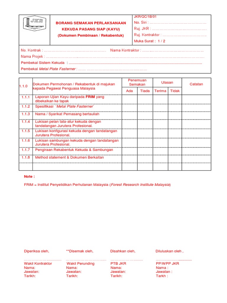 Borang JKR Qc1 b01 | PDF