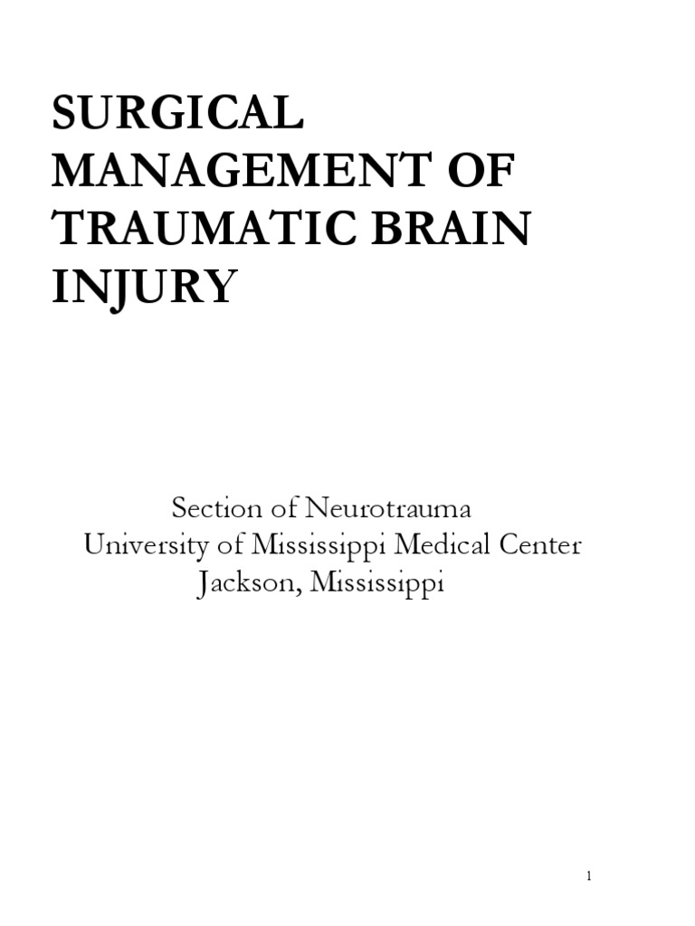 Surgical Approaches to TBI Management | PDF | Traumatic Brain Injury | Coma