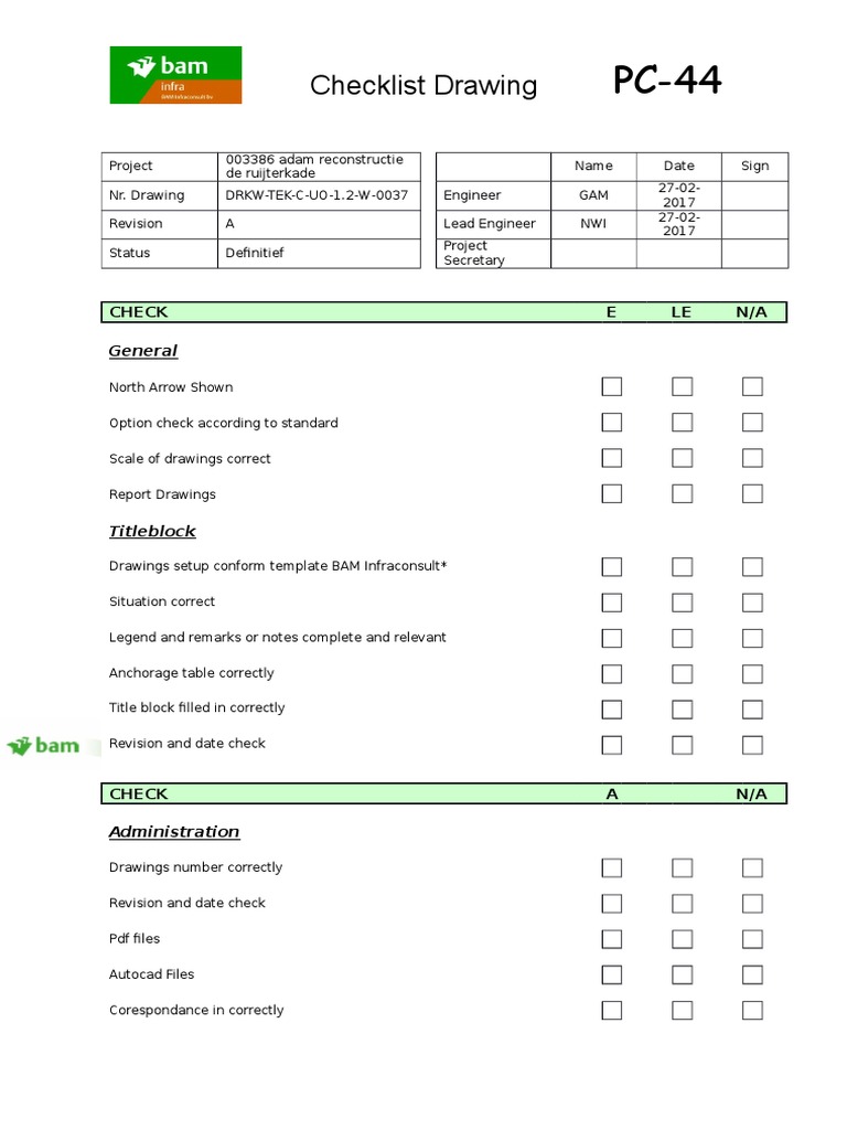 Checklist Drawing - 7 | PDF | Computing And Information Technology