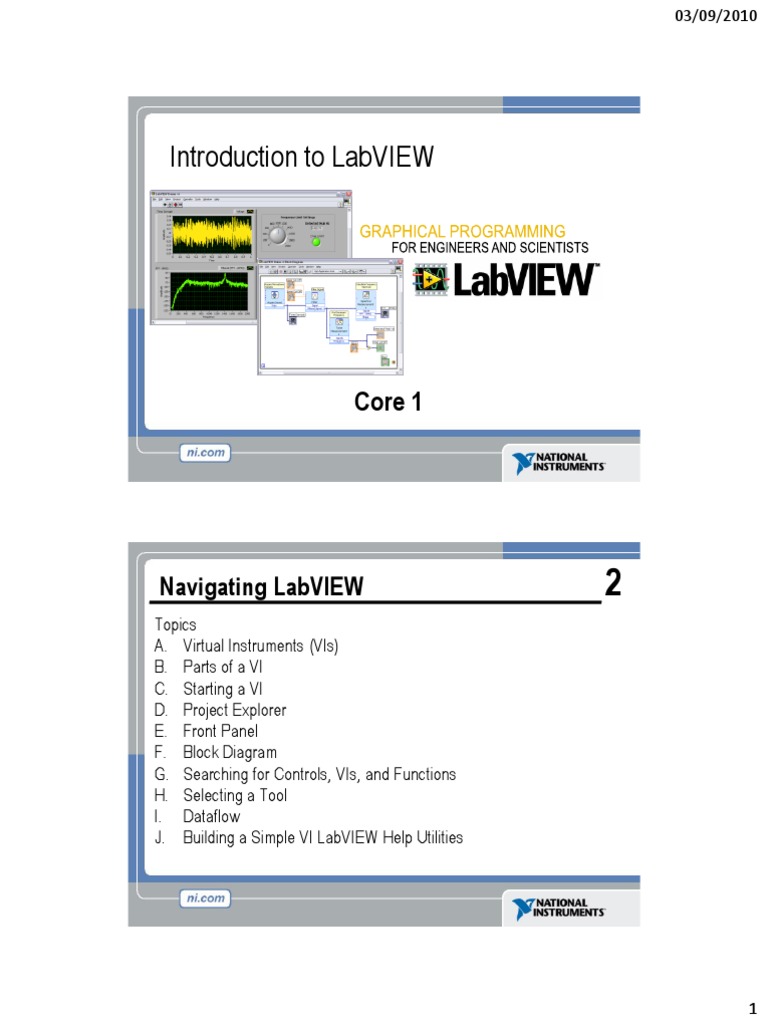 LabVIEW Intro - Core 1 | PDF | Computer File | Computer Engineering