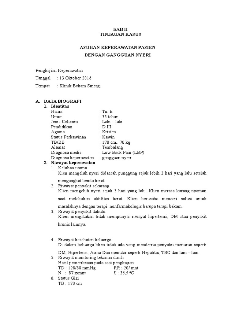 Askep Bekam Tuk LBP | PDF