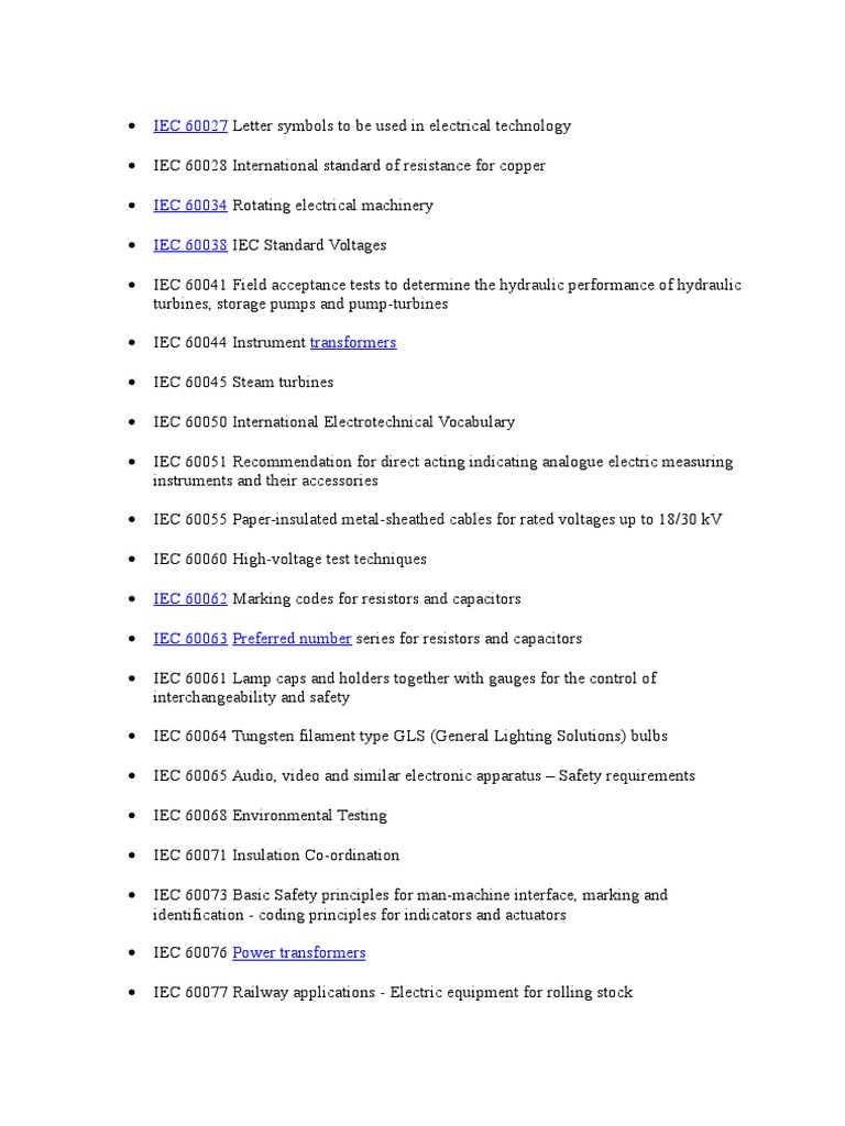 IEC Standards Overview and Applications | PDF | Insulator (Electricity ...
