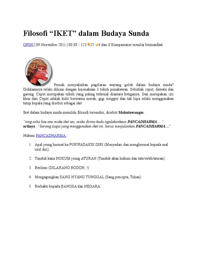 Filosofi Ikeut Sunda | PDF