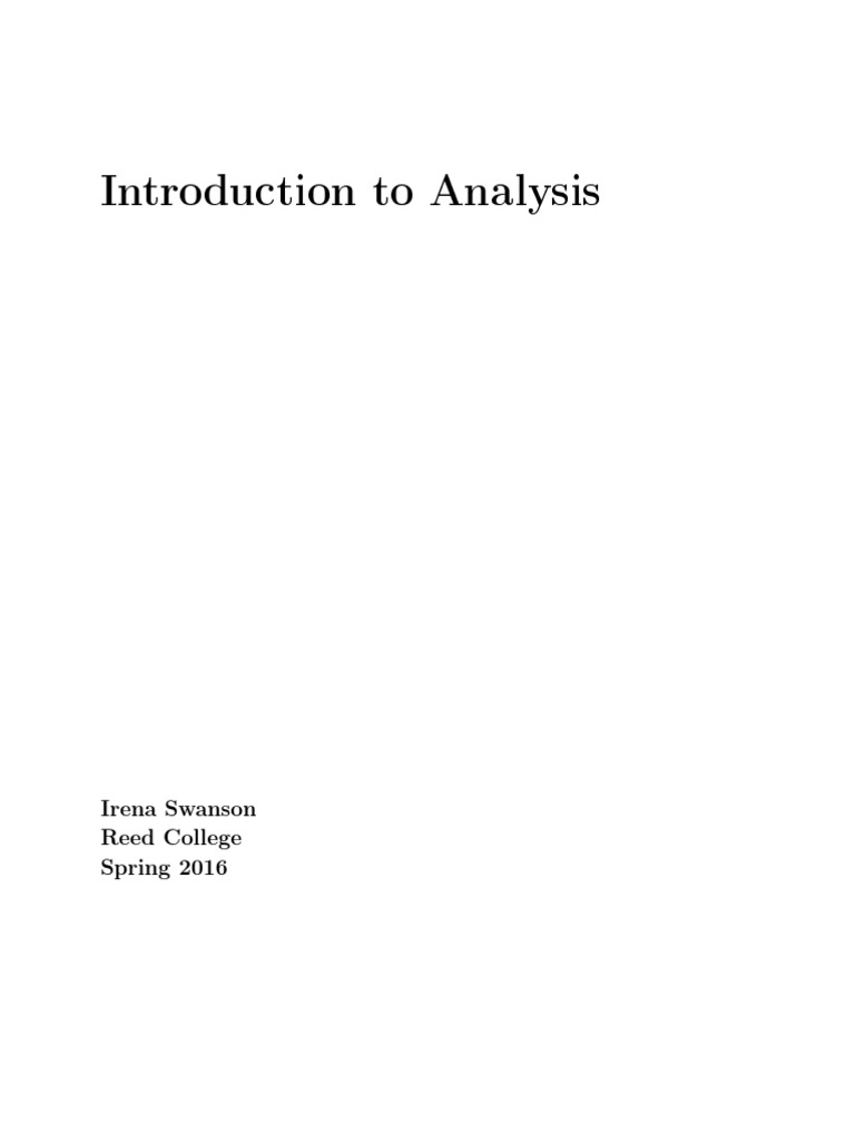 Introduction To Analysis | PDF | Series (Mathematics) | Power Series