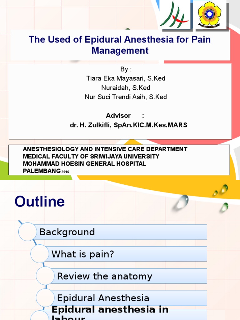Epidural Anestesi Ppt | Anesthesia | Childbirth
