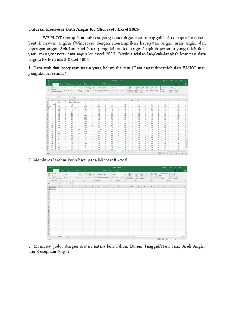#2 Dewi-Ochim - Konversi Data Angin Ke MS Excel 2003 | PDF