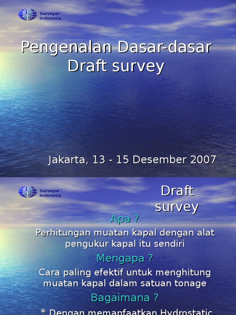 Draft Survey | PDF