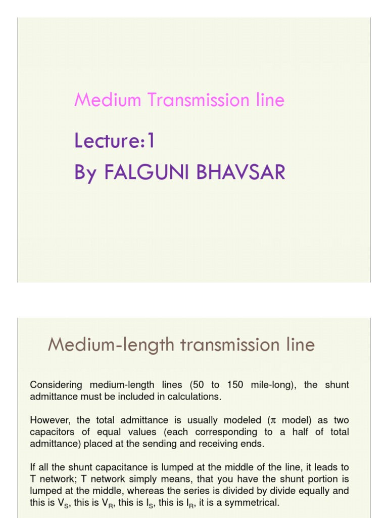 Medium Transmission Line Models Explained | PDF | Capacitor | Electric ...