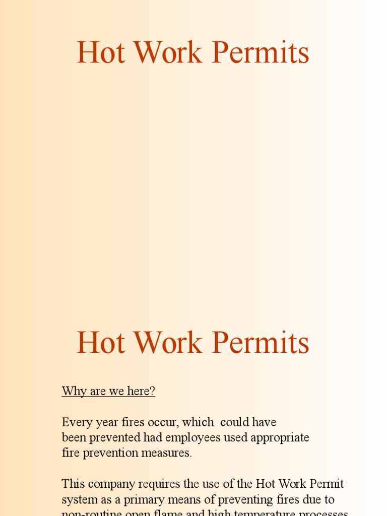 Hot work permit definition store