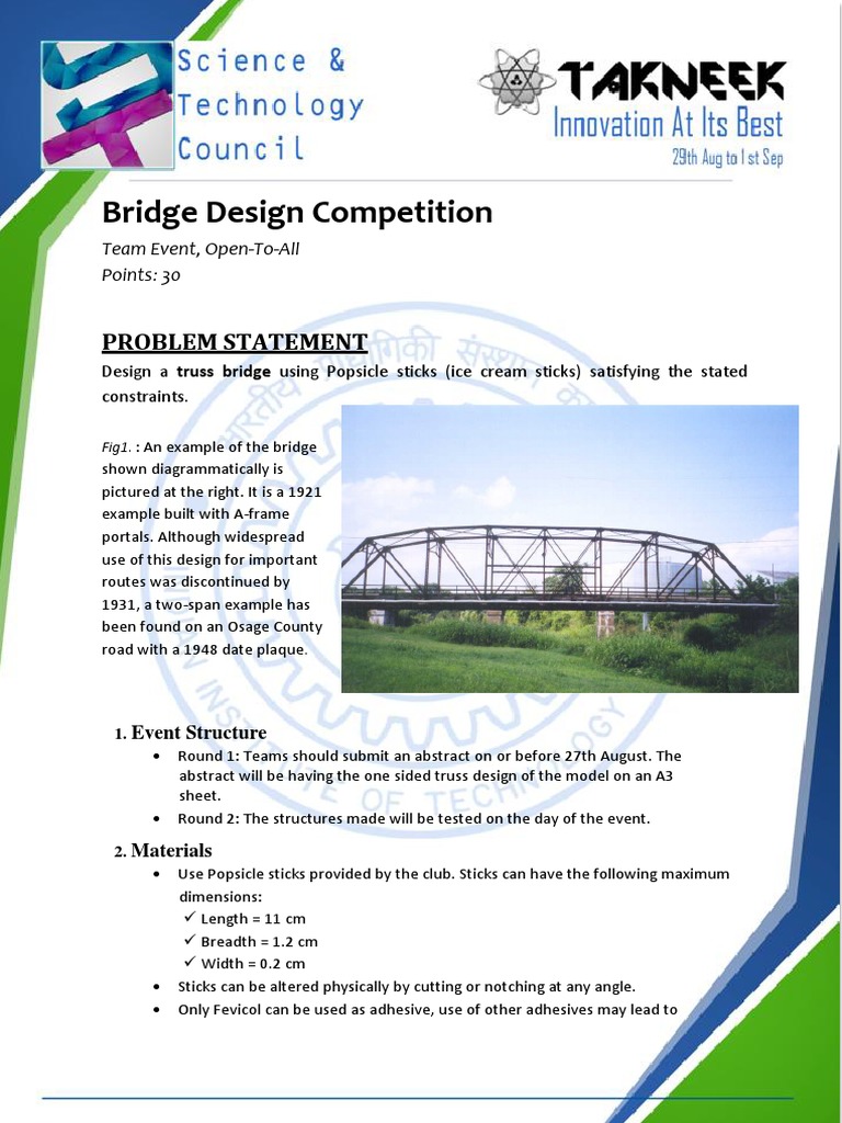 Bridge Design Competition | PDF | Structural Load | Truss
