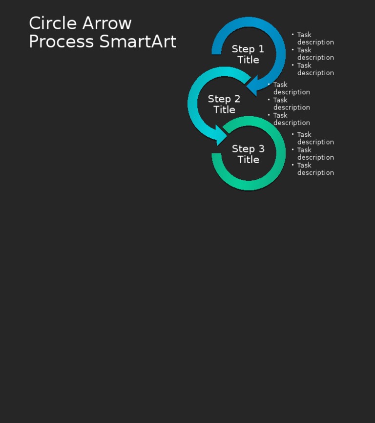 Circle Arrow Process Smartart: Step 1 Title | PDF