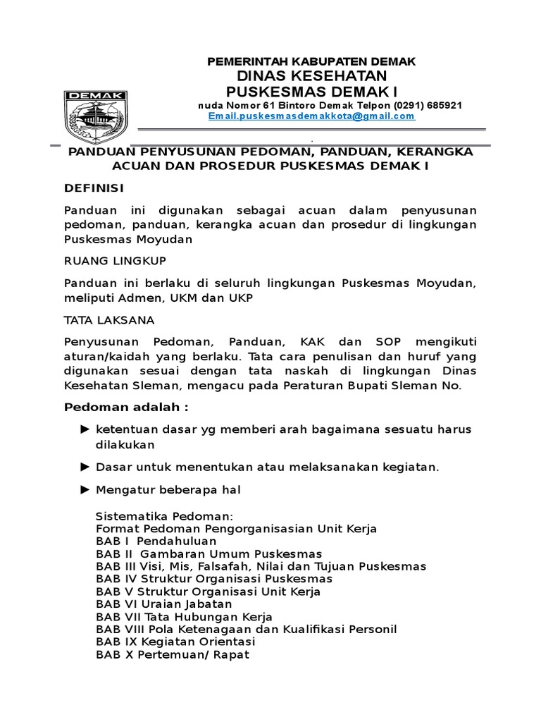 Panduan Penyusunan Pedoman, Panduan, Kaka, Sop | PDF | Bisnis