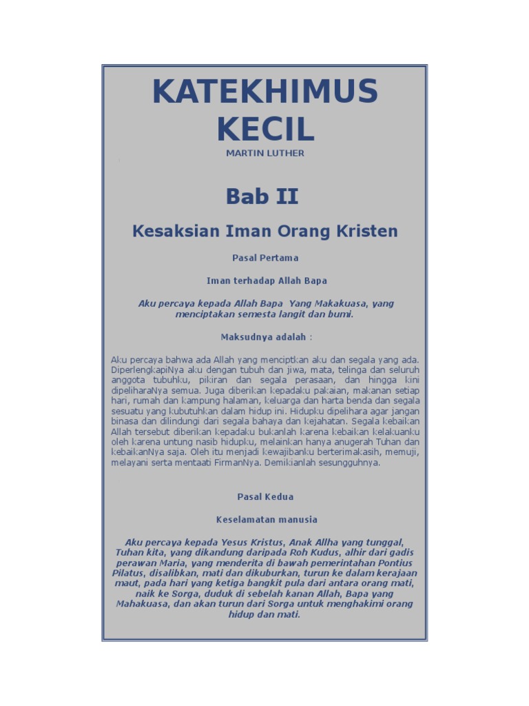 Pengakuan Iman Rasuli | PDF